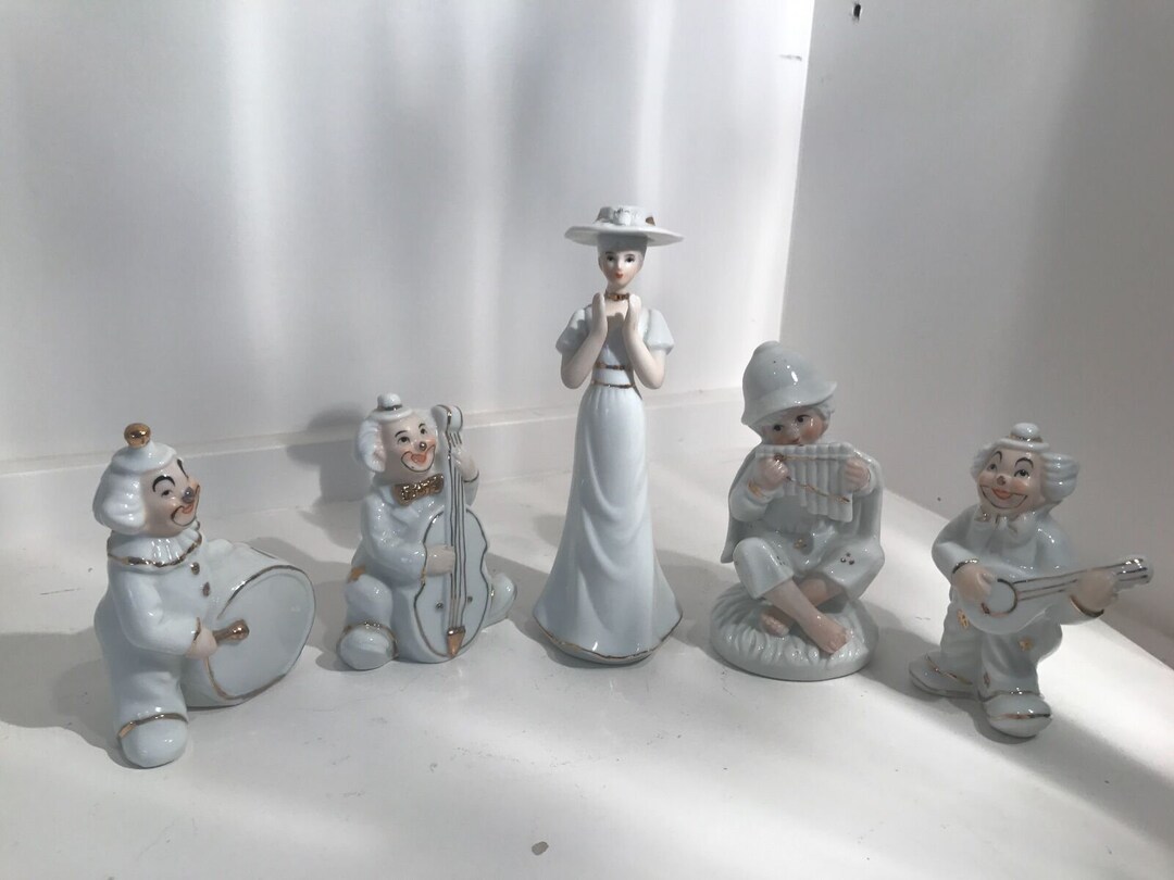 Vintage MONTI PIERO Spain Collection Four Musicians and Woman Porcelain ...
