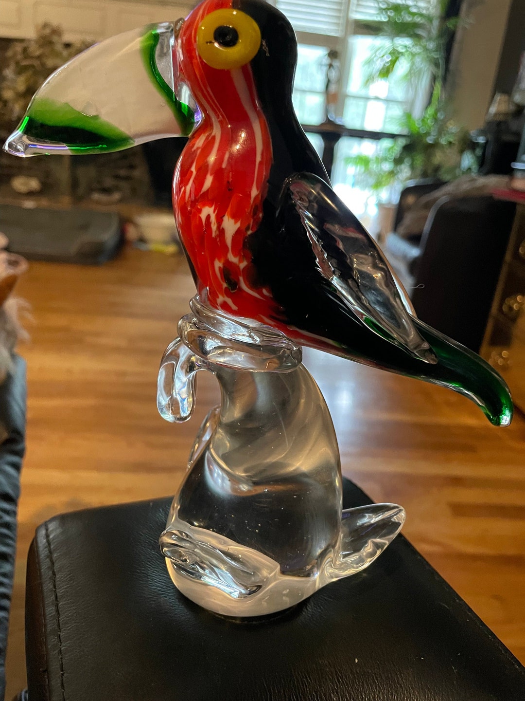 Vintage Murano (italy) Hand Blown Art Glass Toucan Sculpture on Pulled ...