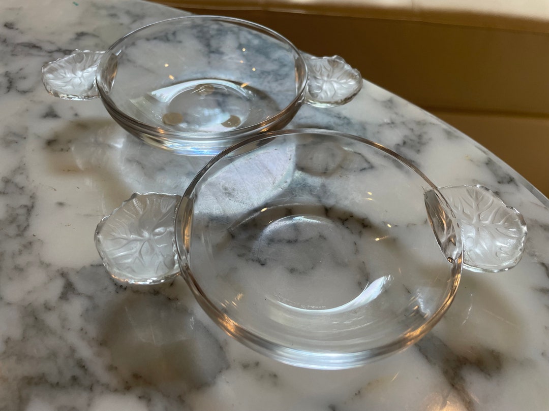 Lalique Pin Holders With Frosted Handles, Set of Two - Etsy