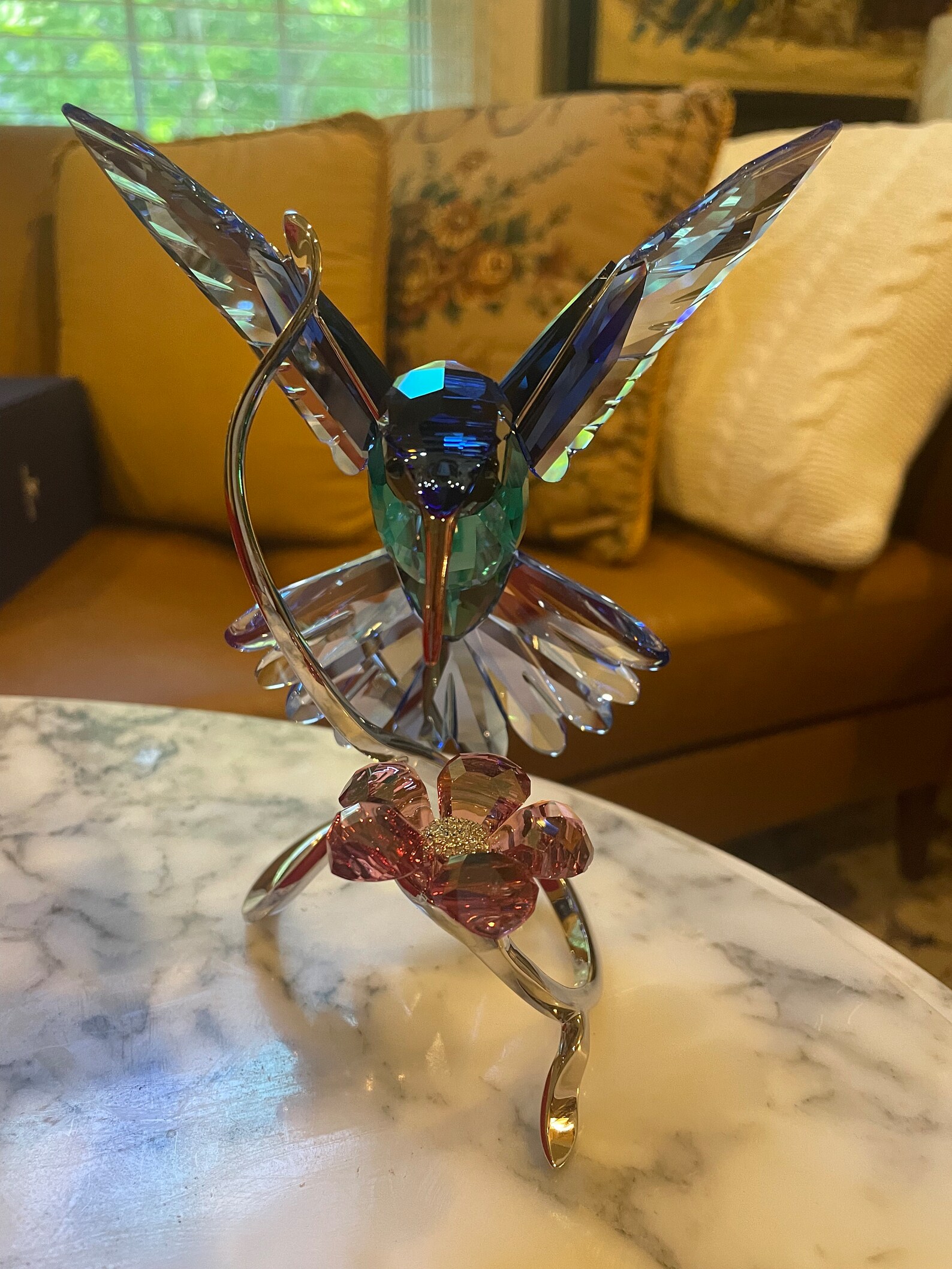 Swarovski Blue Hummingbird Crystal Figurine Large 6.25 in Original Box ...