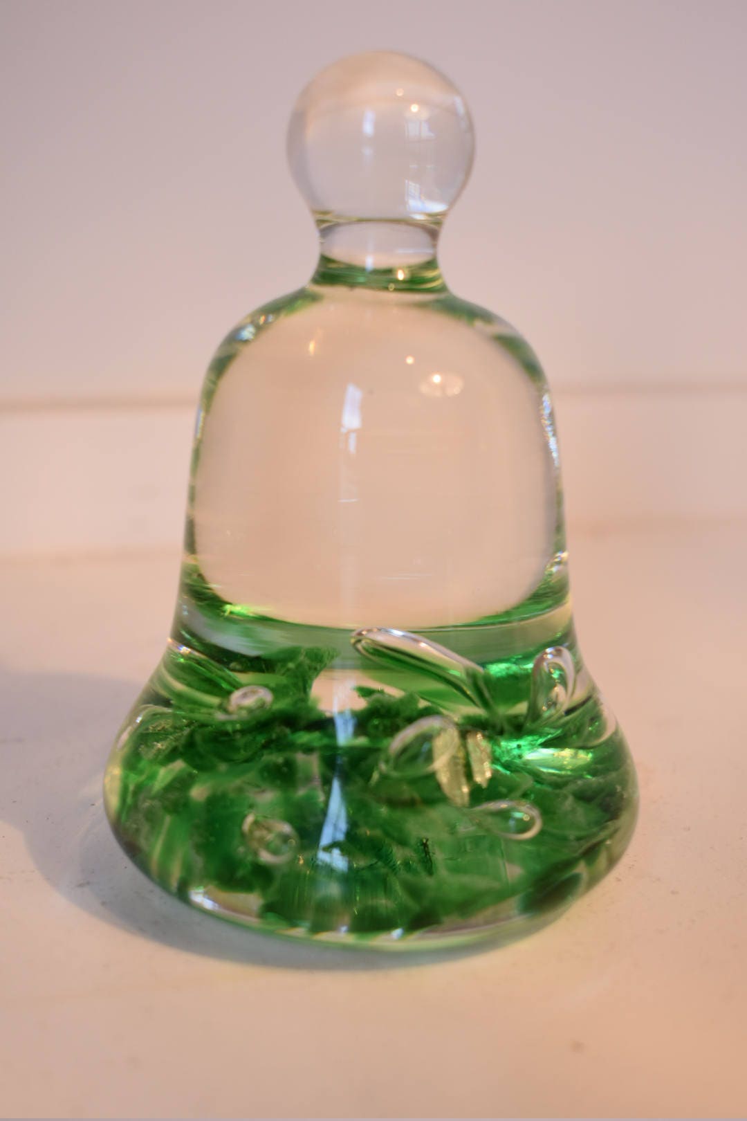 Maude and Bob St. Clair Green Glass Bell Shaped Paperweight 4" Tall - Etsy