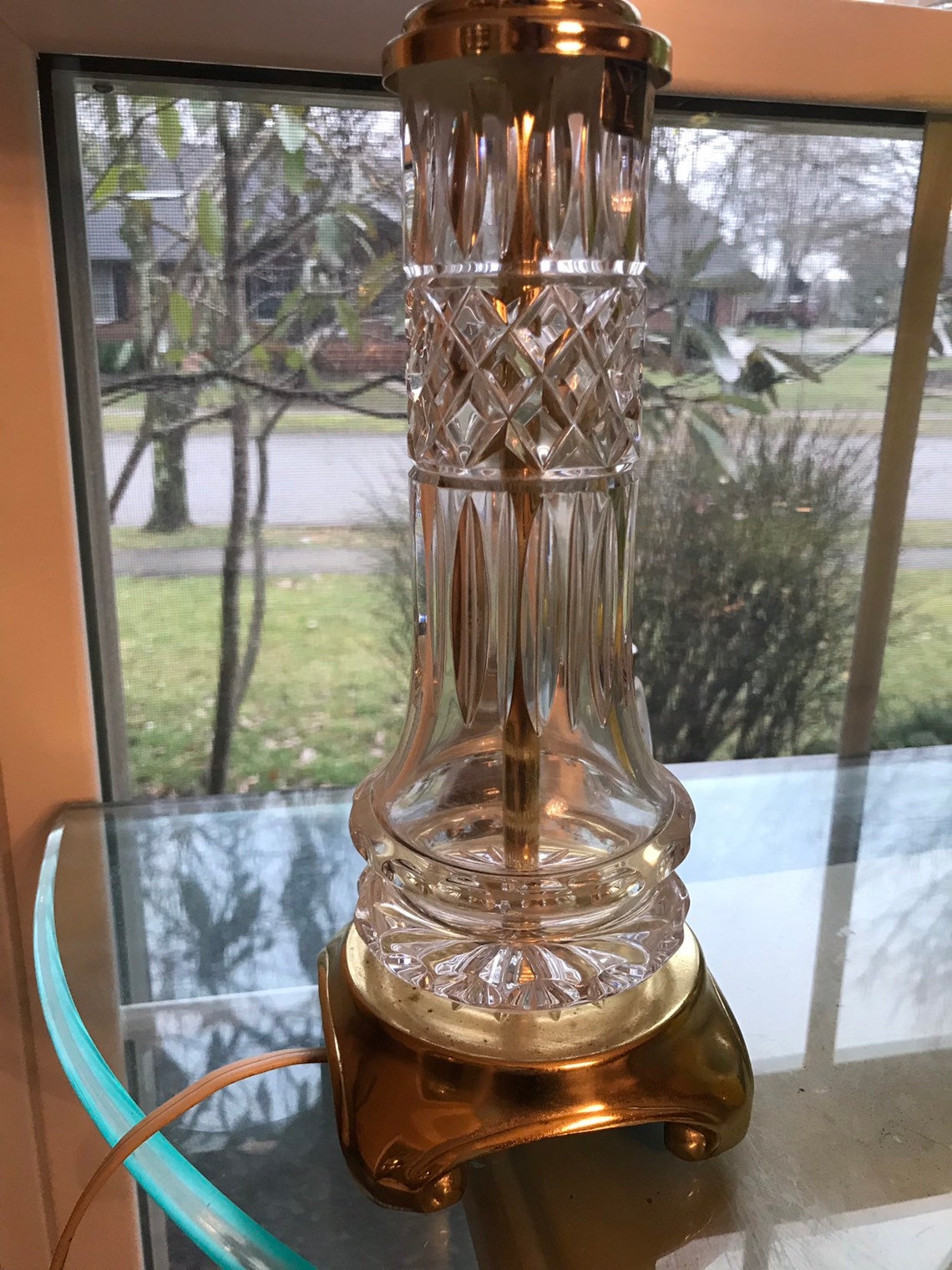 Vintage German Dem Republic Crystal Table Lamp - Etsy