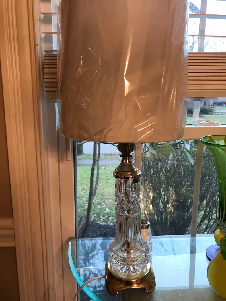 Vintage German Dem Republic Crystal Table Lamp - Etsy