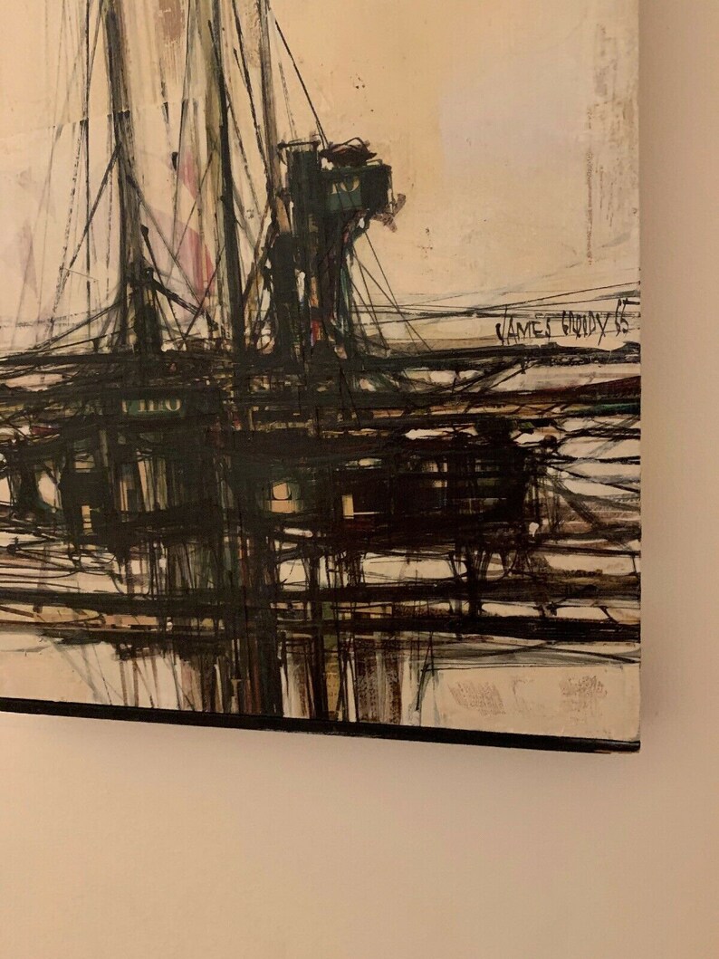 James Groody 1965 Original Oil on Board Sailboat, Signed 24" X 12" - Etsy
