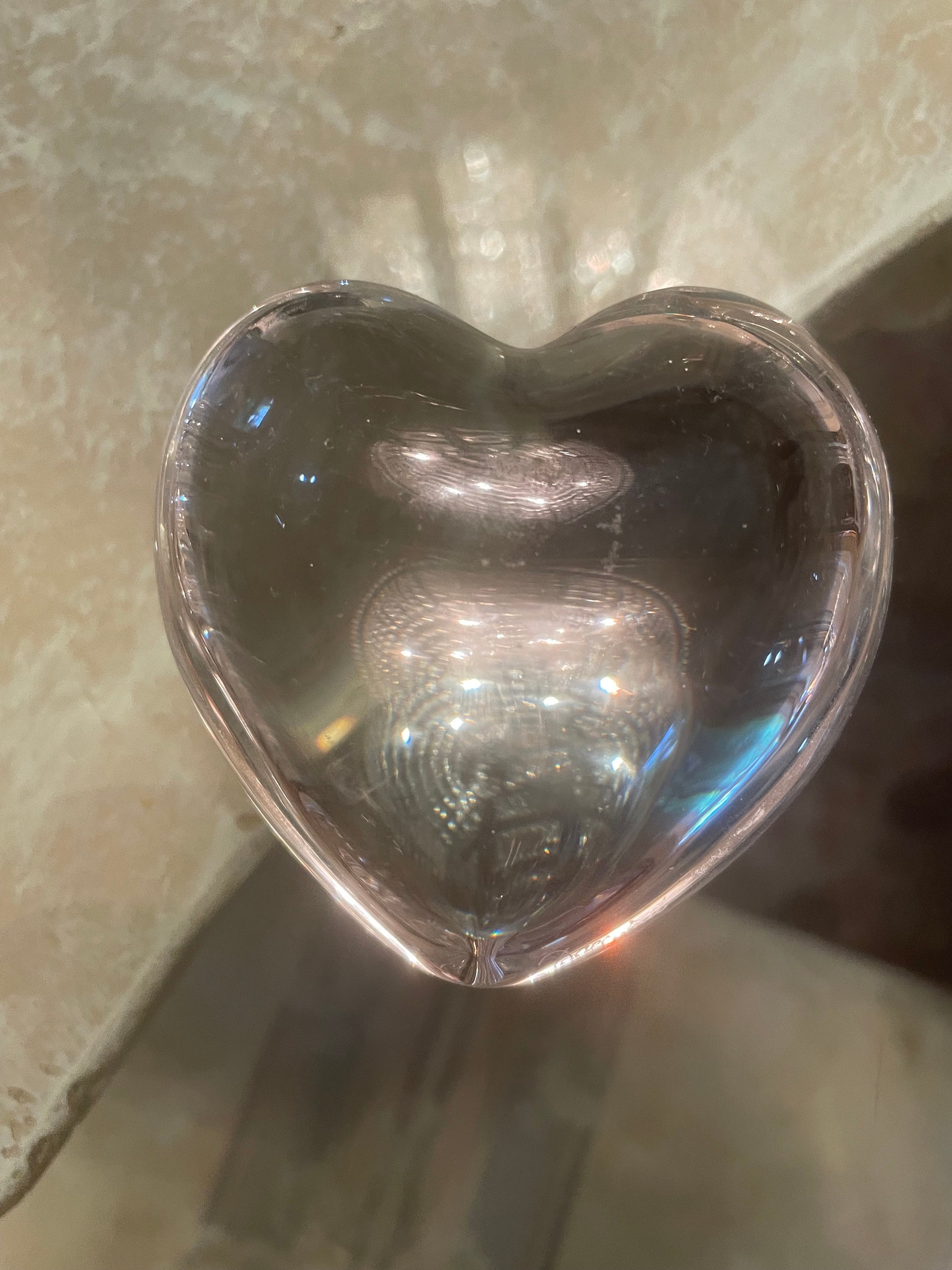 Baccarat Crystal Heart Paperweight, Marked - Etsy
