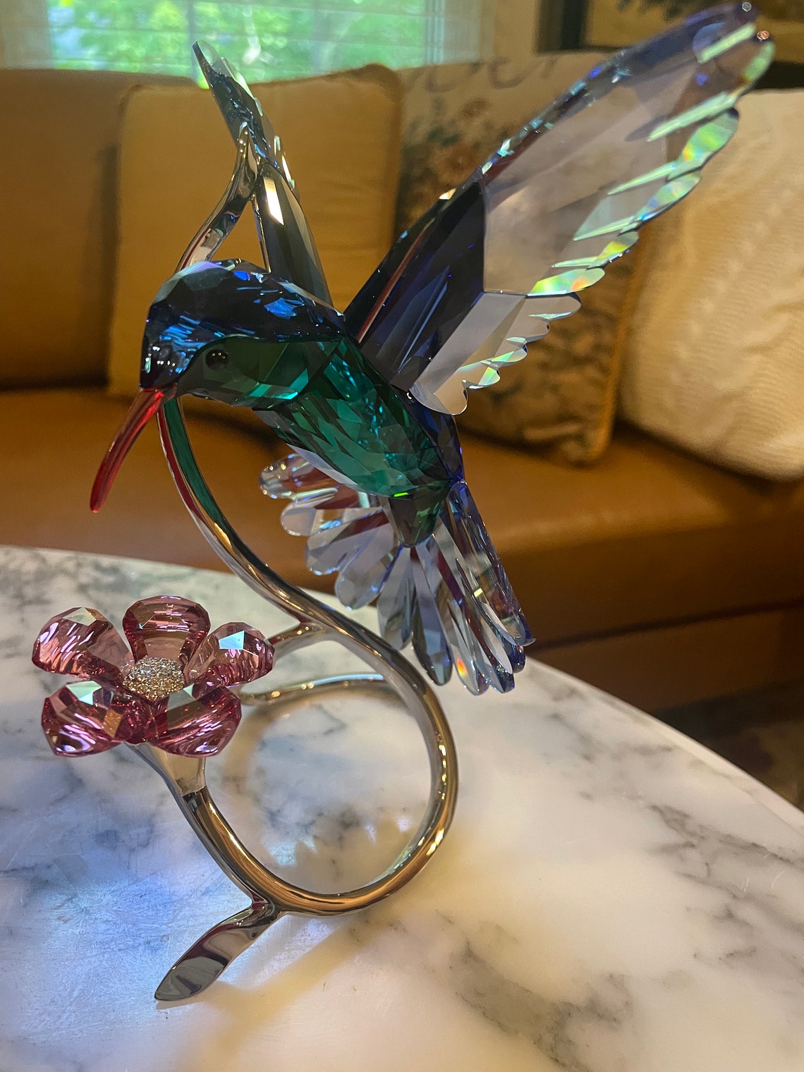 Swarovski Blue Hummingbird Crystal Figurine Large 6.25 in Original Box ...