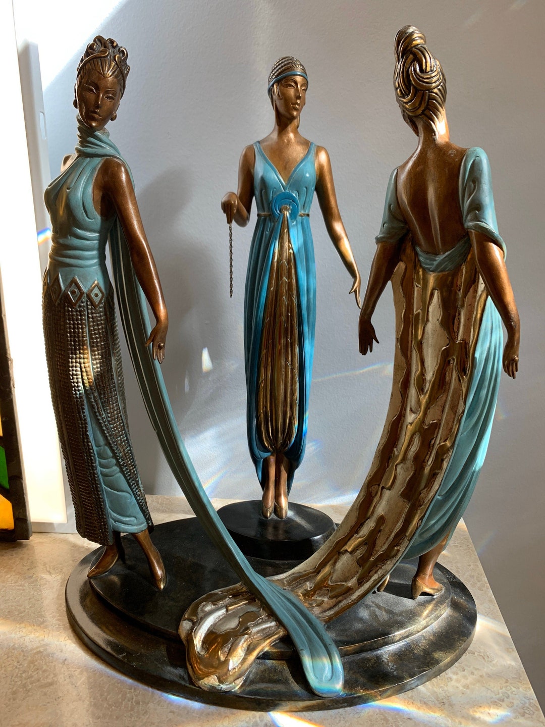 Erte' Bronze Sculpture 'the Three Graces' - Etsy