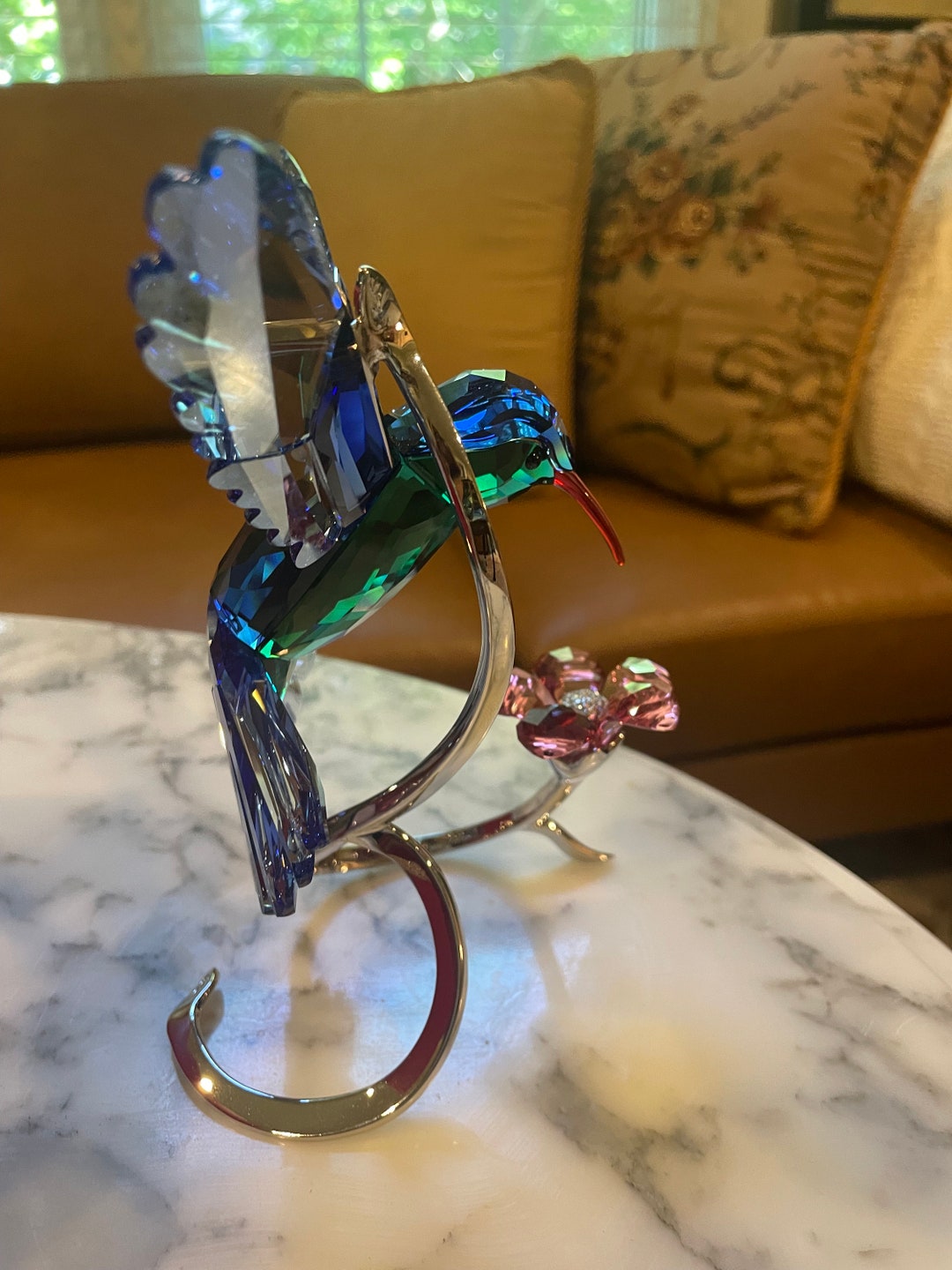 Swarovski Blue Hummingbird Crystal Figurine Large 6.25 in Original Box ...