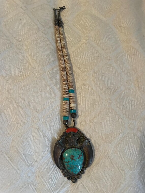 Antique Native American Navajo Turquoise Necklace - Gem