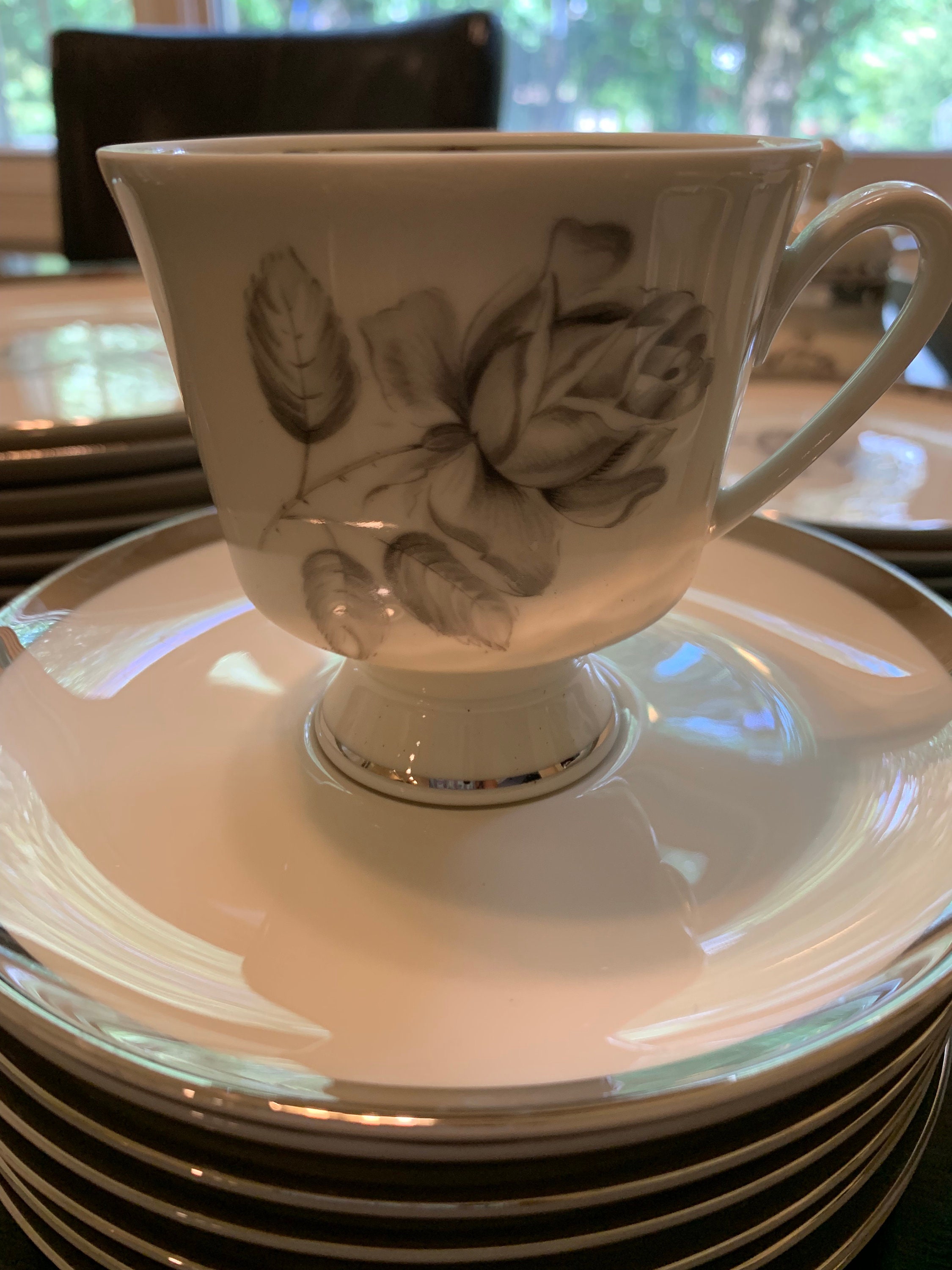Heirloom Midnight Rose China Set of 40 - Etsy