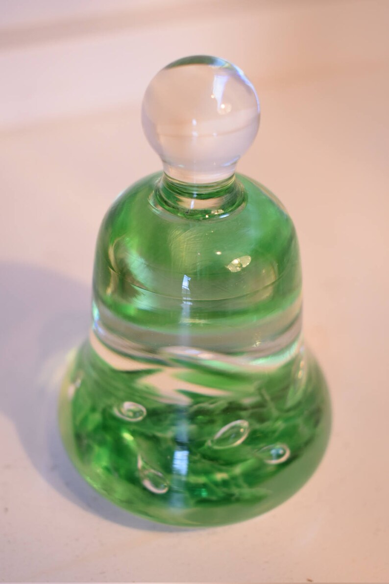 Maude and Bob St. Clair Green Glass Bell Shaped Paperweight 4" Tall - Etsy