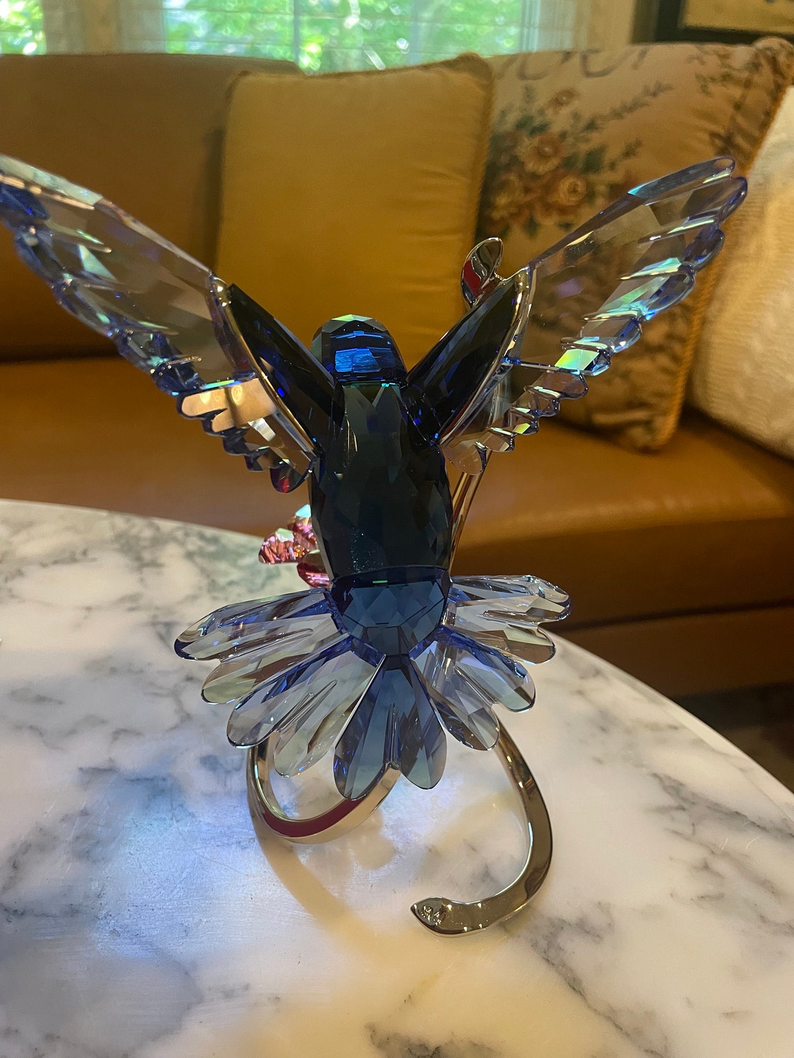 Swarovski Blue Hummingbird Crystal Figurine Large 6.25 in Original Box ...
