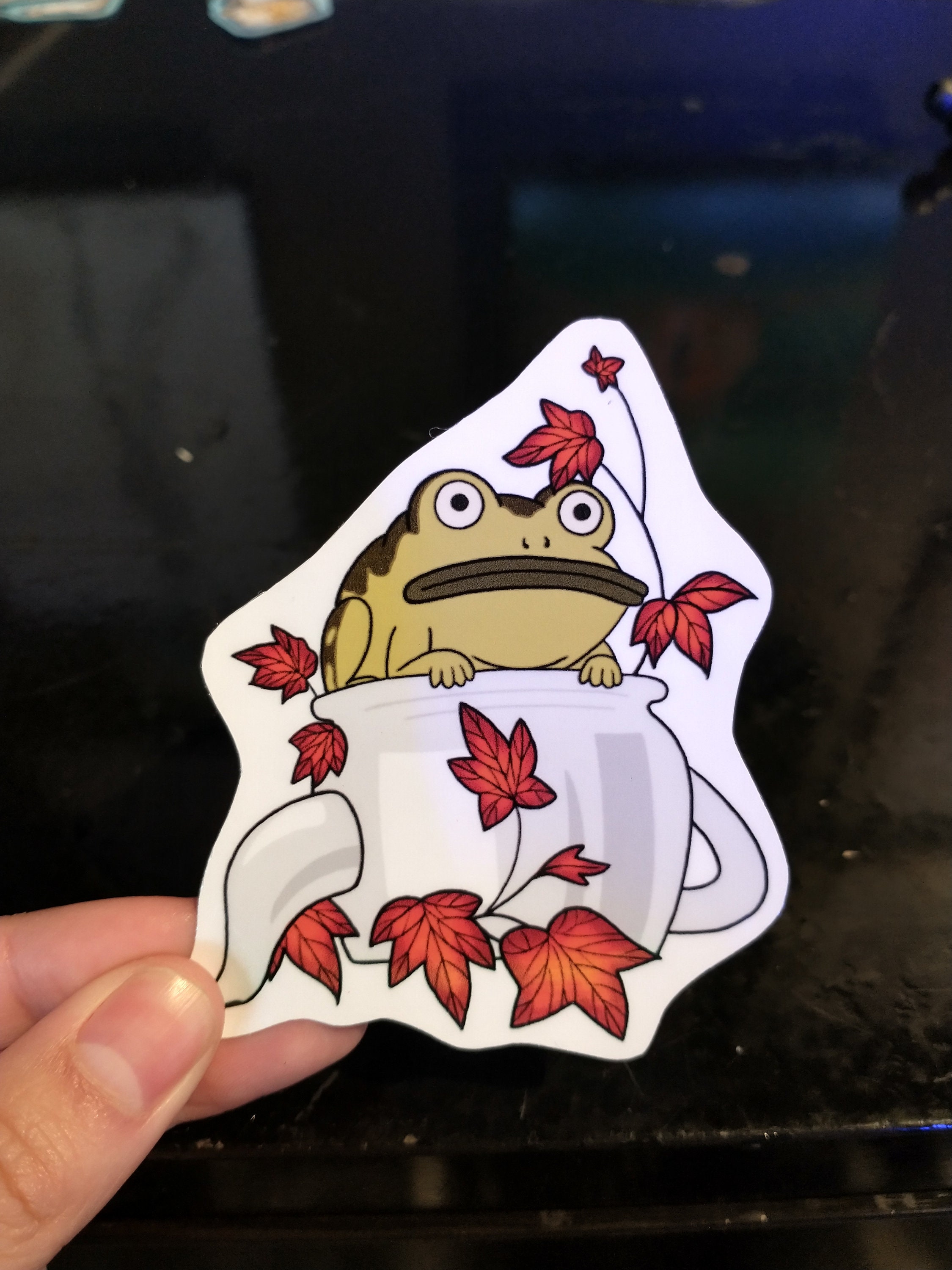 Frog Sticker Fall Frog Garden Frog Frog on Teapot Teapot - Etsy
