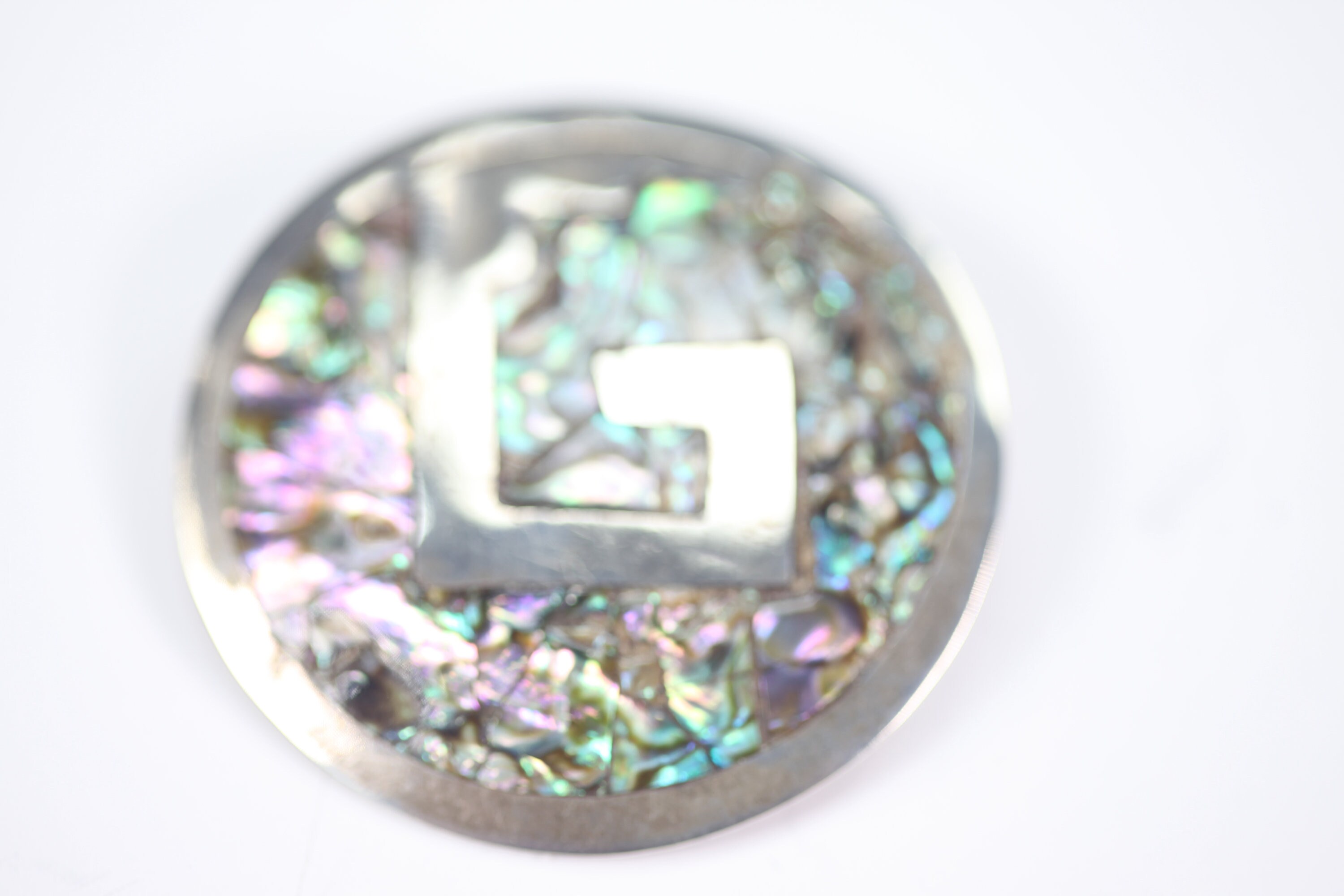 Vintage Mexico Jewelry Alpaca Snake Maze Spiral Abalone Inlay Aztec ...