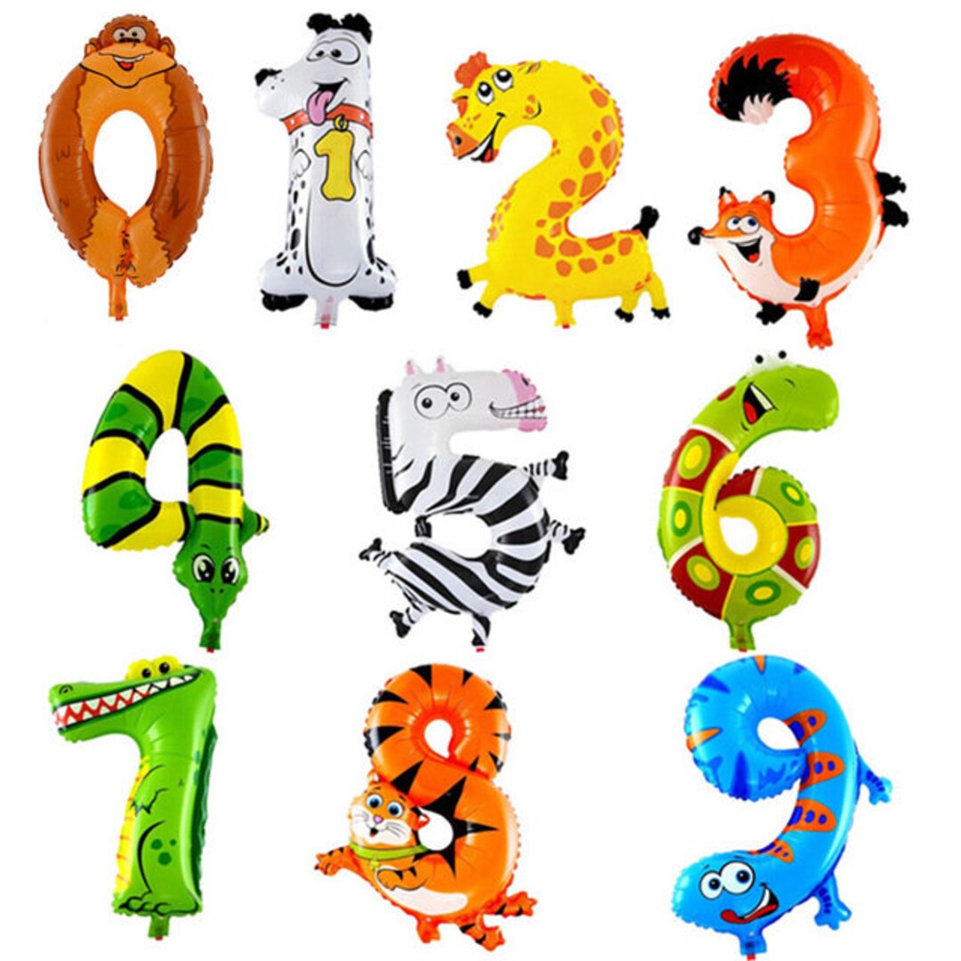 16 Animal Number Balloon/birthday Party - Etsy