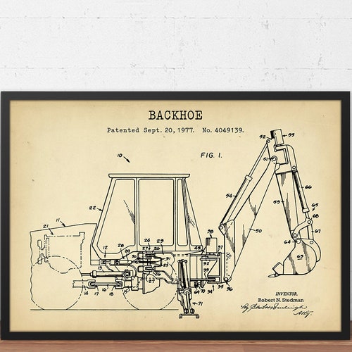 Backhoe Loader Patent Print Earth Mover Blueprint Art - Etsy