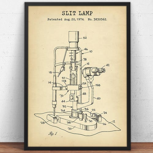Slit Lamp Patent Print Blueprint Art Ophthalmology Eye - Etsy