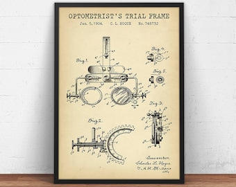 Optometrist Trial Frame Patent Print Optical Shop Poster | Etsy