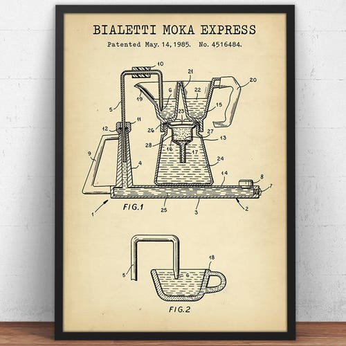 Bialetti Moka Pot Patent Poster Moka Express Blueprint - Etsy