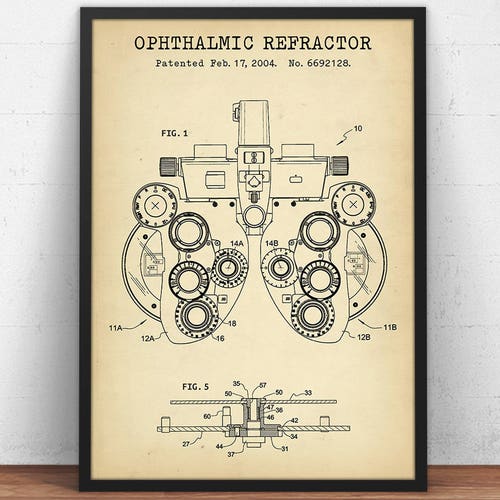 Ophthalmic Refractor Patent Print Optometry Poster Print - Etsy