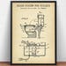Bathroom Wall Art, Flush System for Toilets Patent Print, Blueprint Art ...