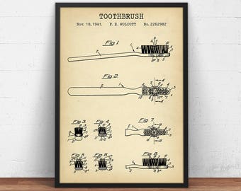 Toothbrush Wall Art - Etsy