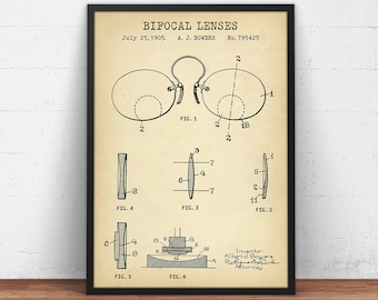 Eyeglasses Patent Print Spectacles Poster Optician Eye | Etsy