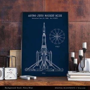 Astro Jets Rocket Ride Patent Print, Disneyland Amusement Ride ...