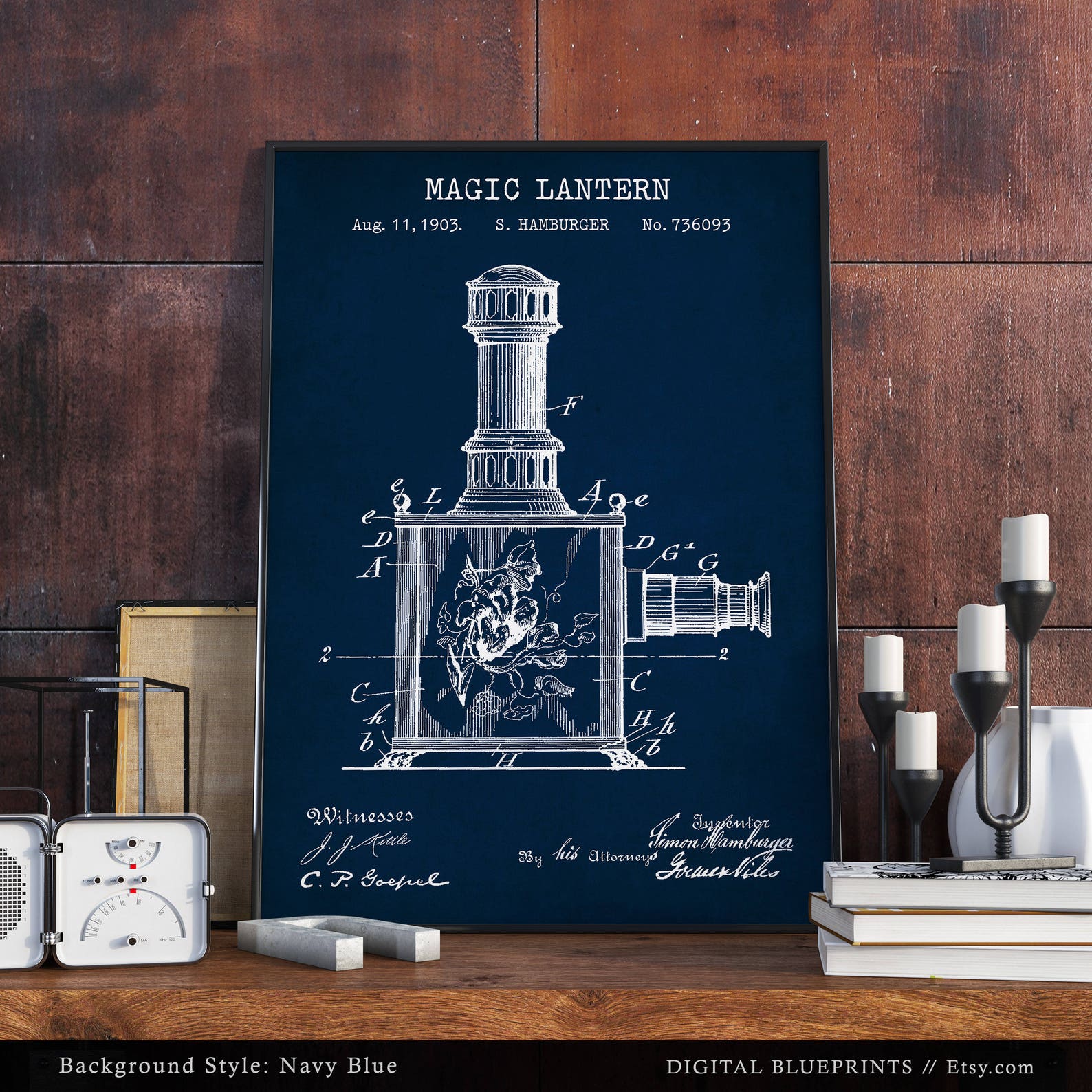 Magic Lantern Patent Artwork Blueprint Art Vintage Optical - Etsy