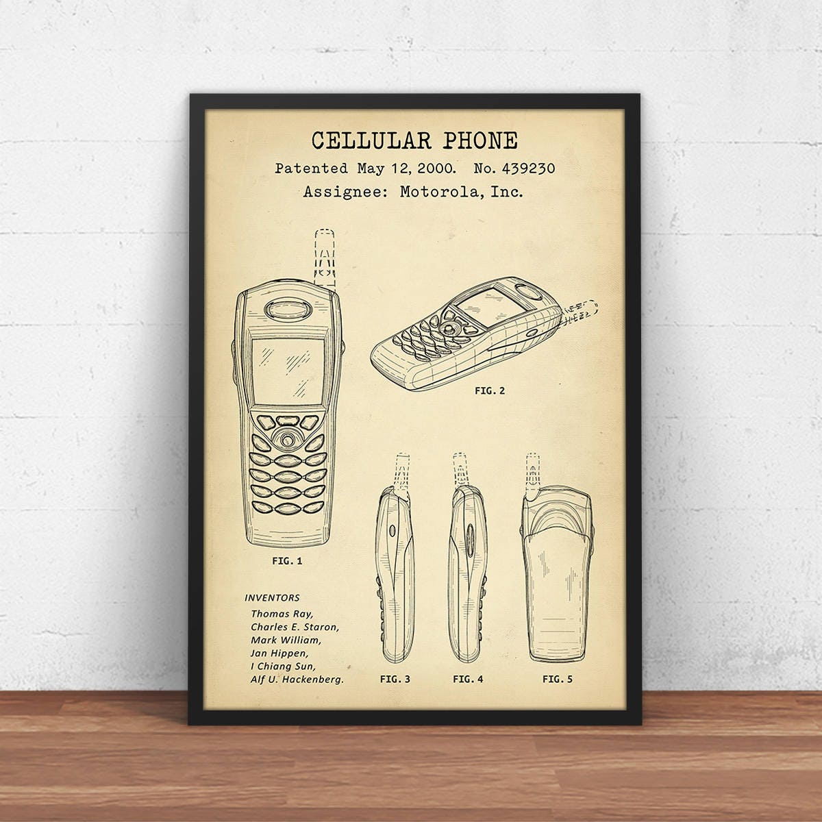 Cellular Phone Blueprint Art, Mobile Phone Patent Print, Telephone ...