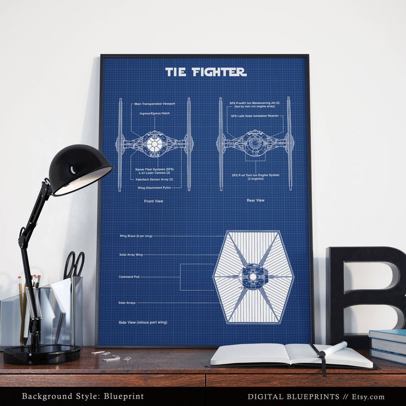 Tie Fighter Poster - Etsy UK