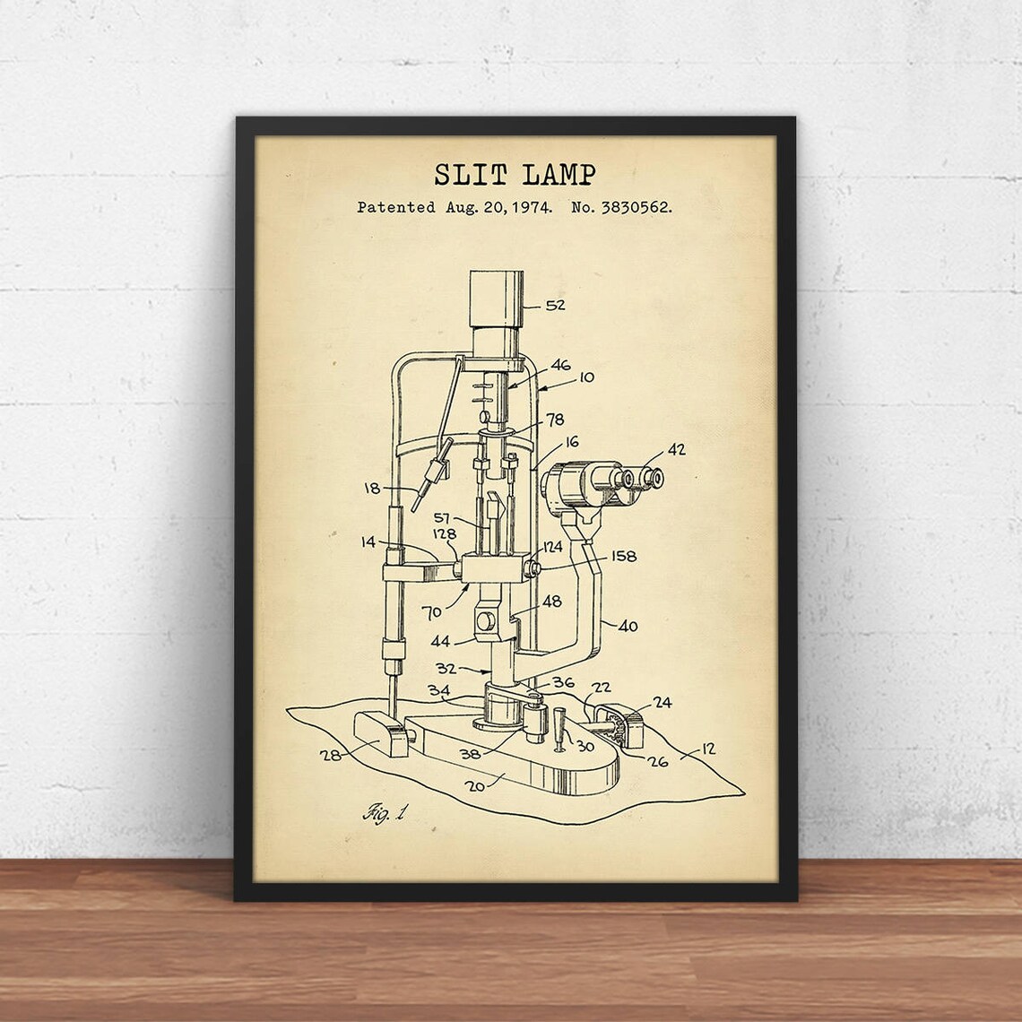 Slit Lamp Patent Print, Blueprint Art, Ophthalmology, Eye Clinic Decor ...