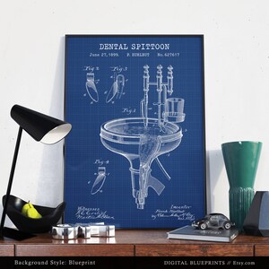 Dental Office Decor, Spittoon Patent Print, Dentist Fountain Poster Art ...