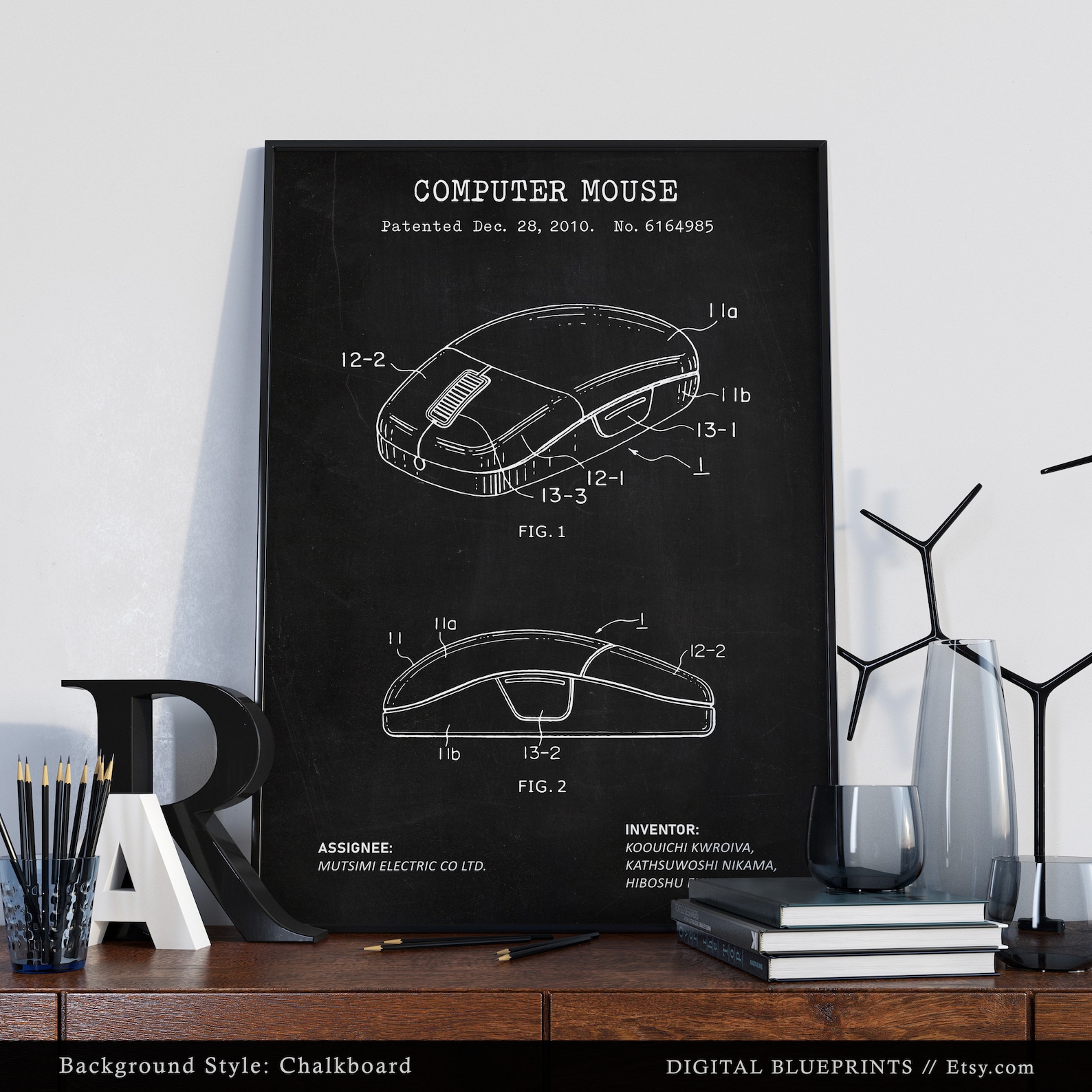 Mouse Patent Print Computer Mouse Blueprint Art Tech Poster - Etsy Canada