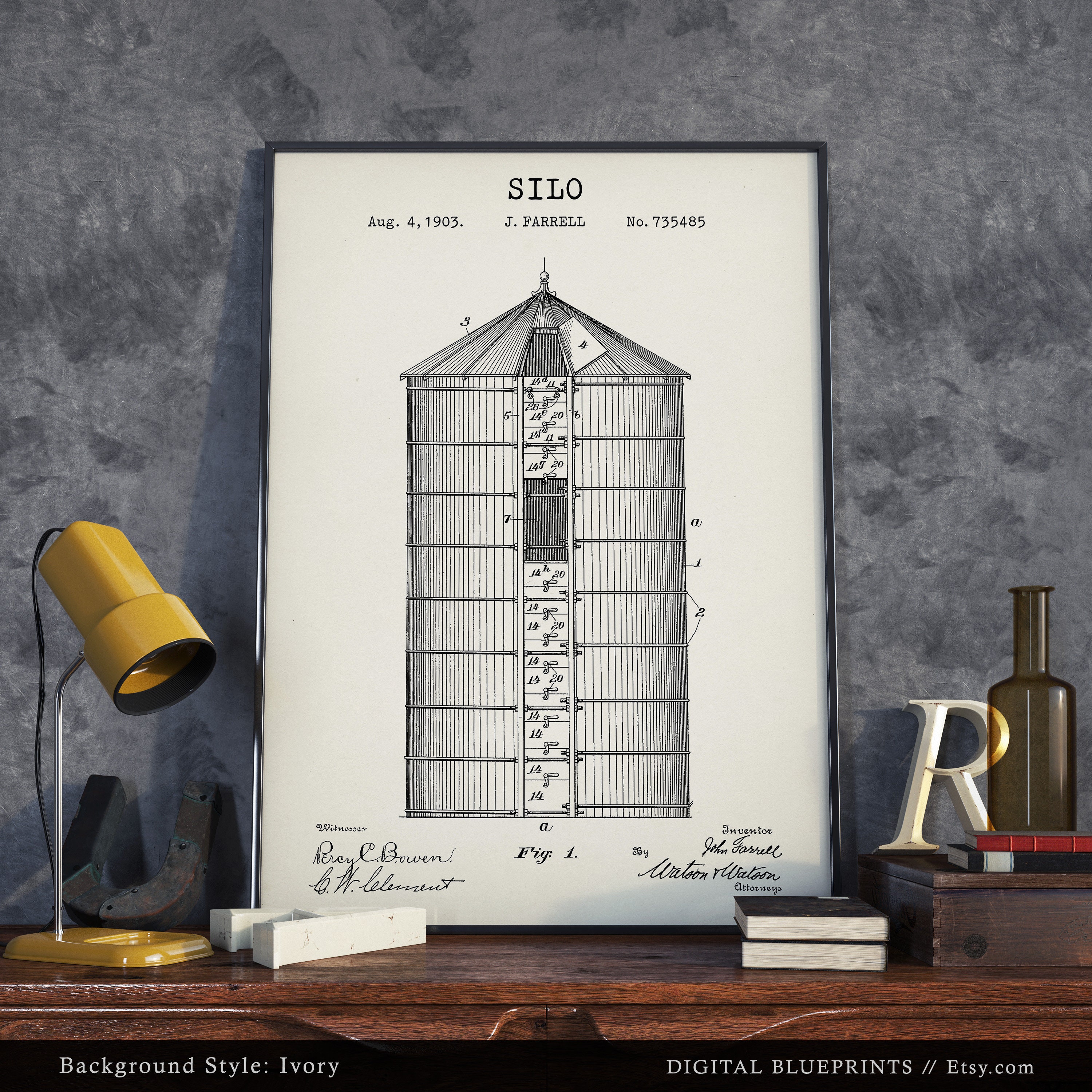Silo Patent Print Farm Silo Blueprint Farm Patents - Etsy