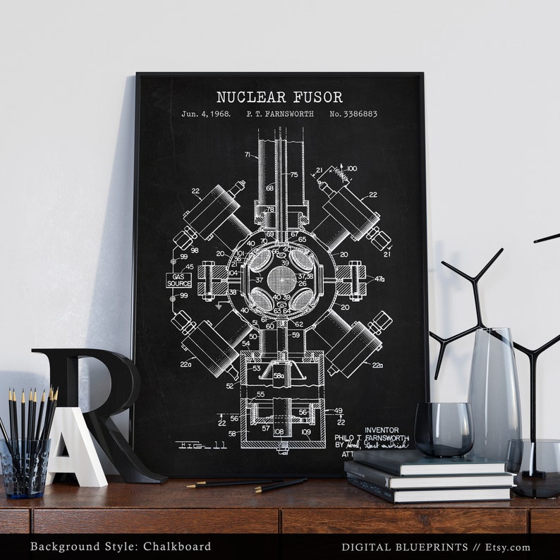 Nuclear Fusor 1968 Patent Print Nuclear Reactor Diagram - Etsy