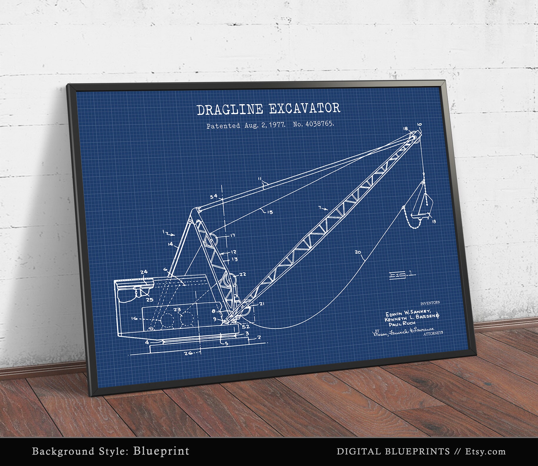 Dragline Excavator Patent Print Heavy Equipment Blueprint - Etsy