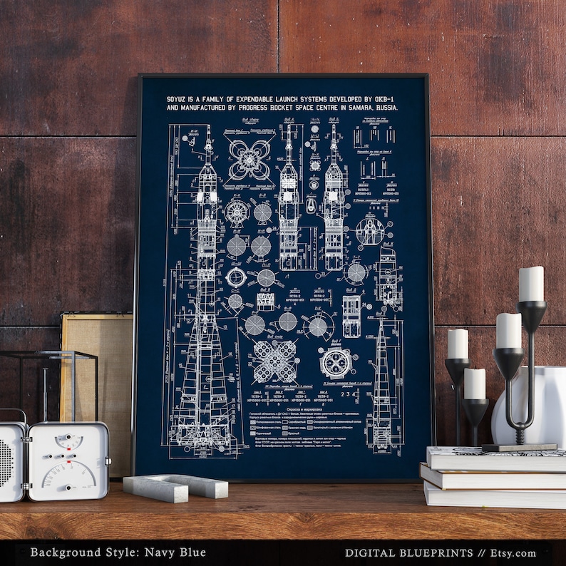 Soyuz-u2, Russian Rocket Print, Soyuz Blueprint, Outer Space, Space Art ...