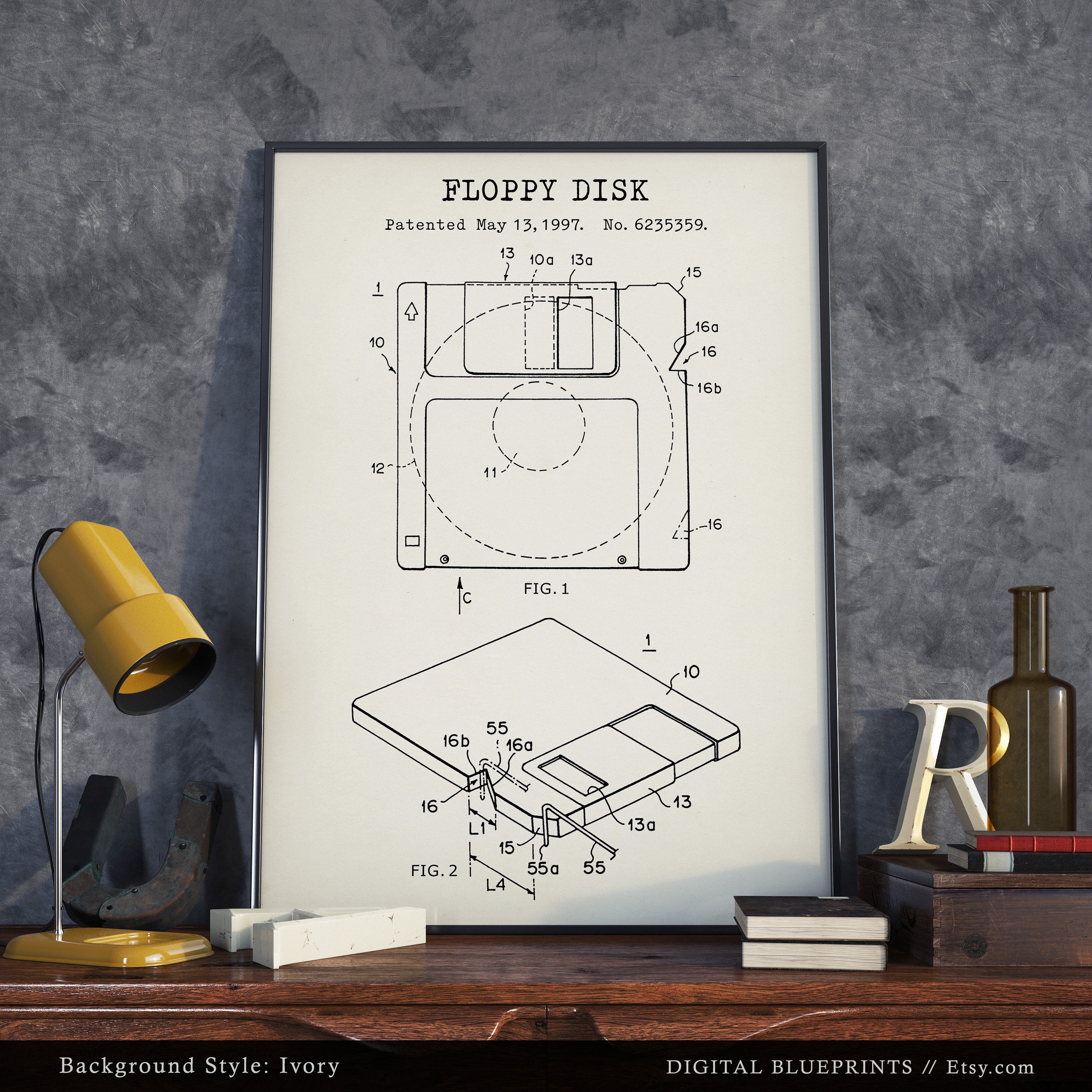 Floppy Disk Patent Print, Floppy Blueprint, Computer Decor, Technology ...