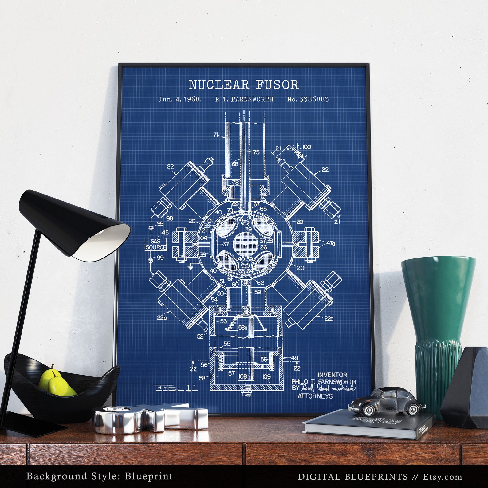 Nuclear Fusor 1968 Patent Print Nuclear Reactor Diagram - Etsy