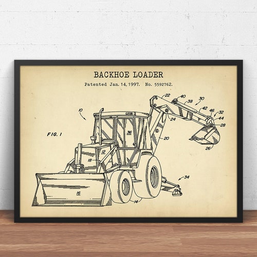 Excavator Patent Print Earth Mover Blueprint Heavy - Etsy