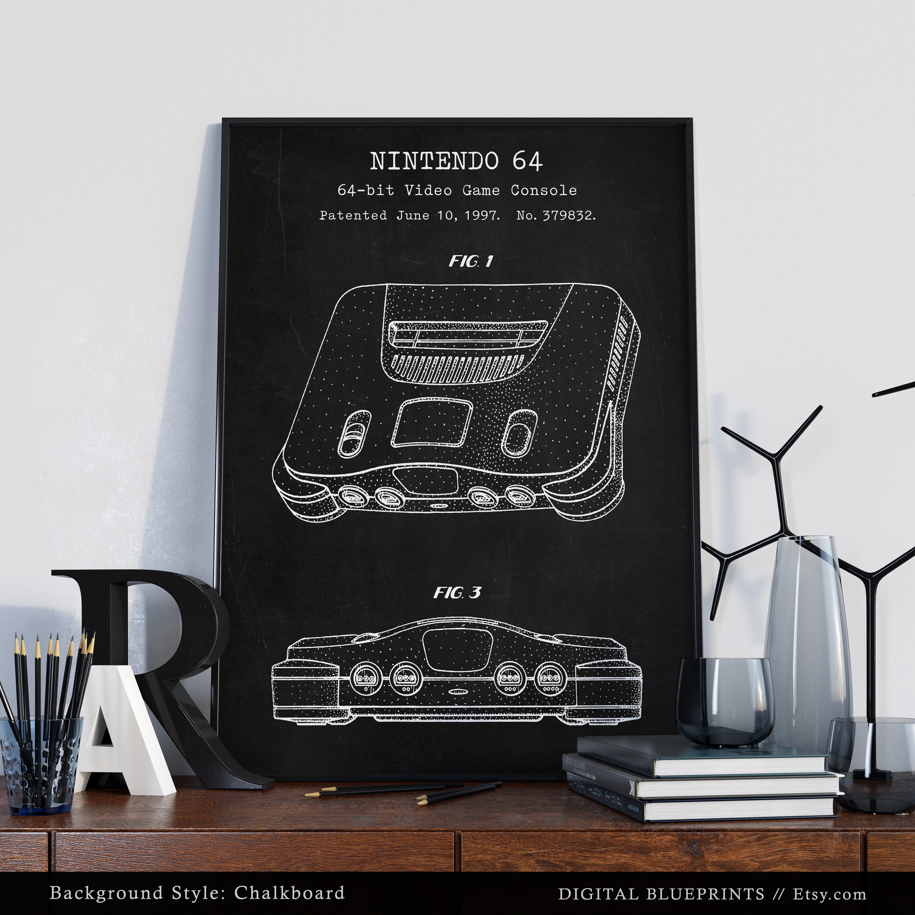 Nintendo 64 Patent Print, Gamer Gifts, Dorm Room Wall Art, Gift for Him ...