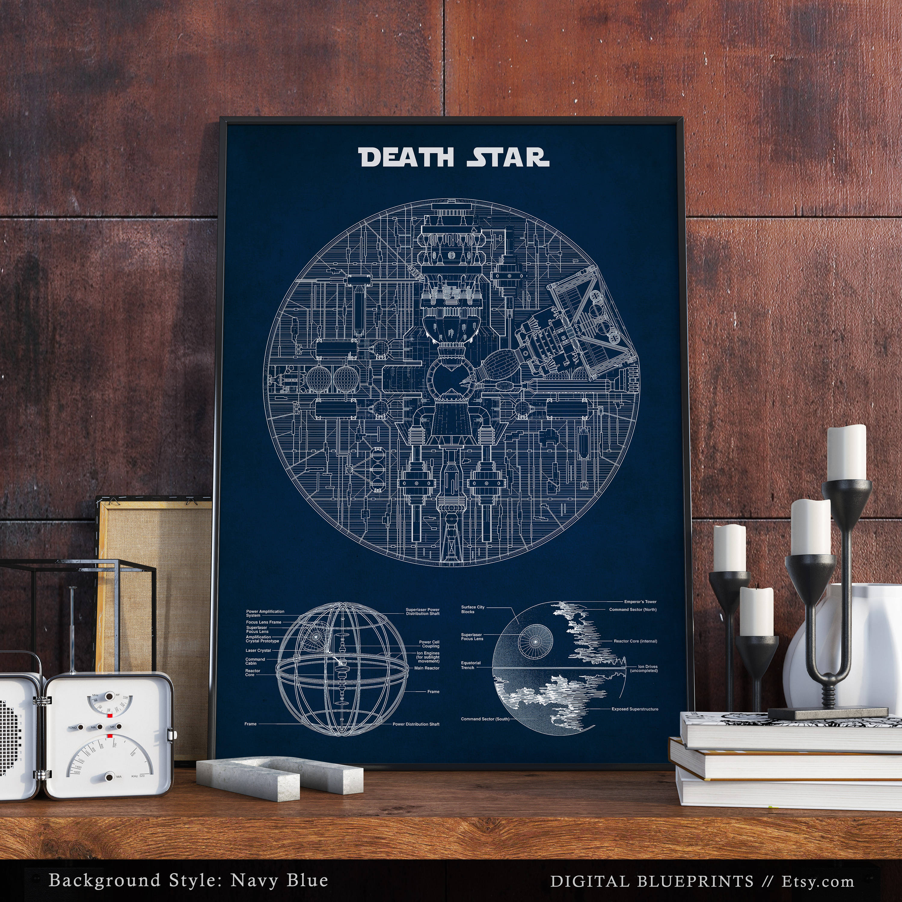 Death Star Blueprint Art Star Wars Poster Print Schematic - Etsy UK