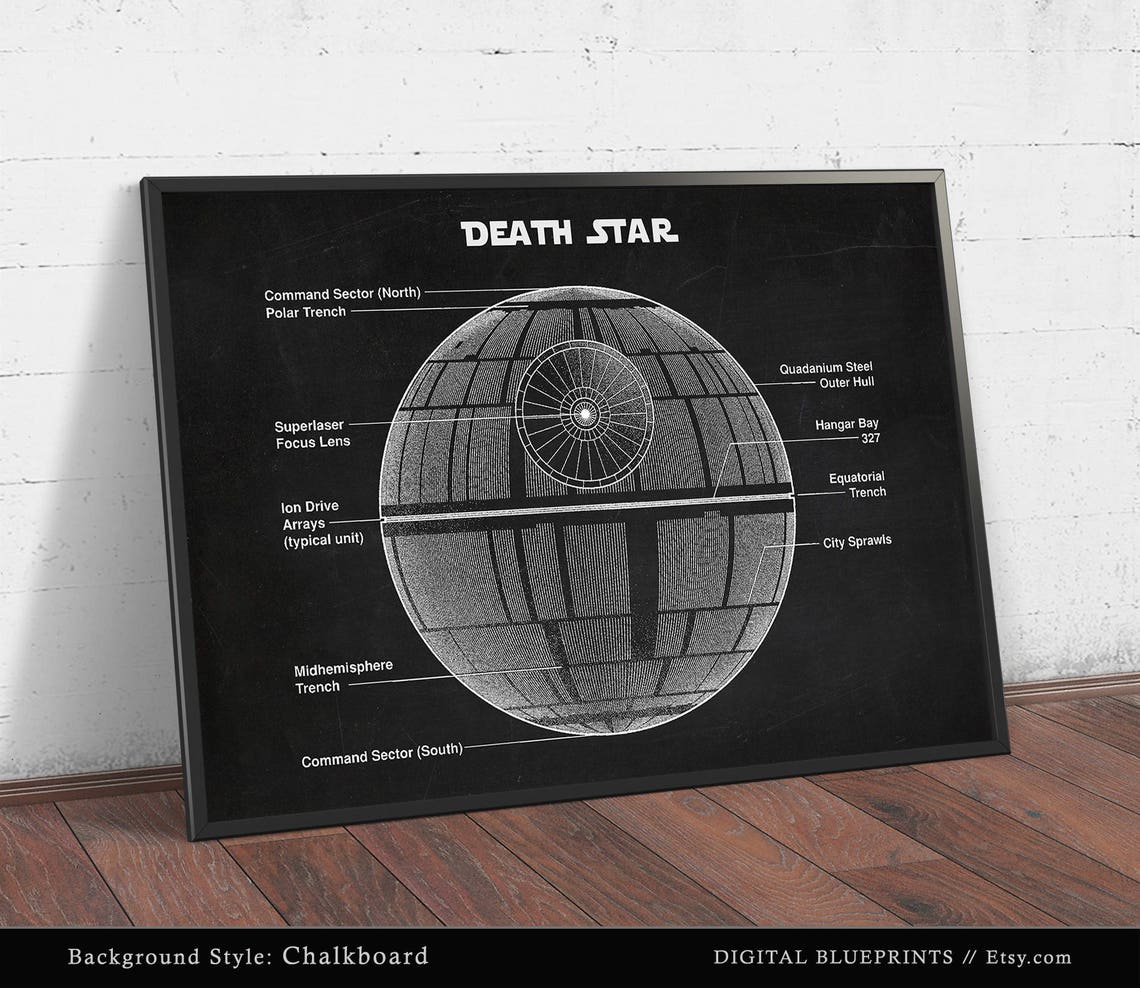 Death Star Blueprint Art Star Wars Poster Print Schematic - Etsy