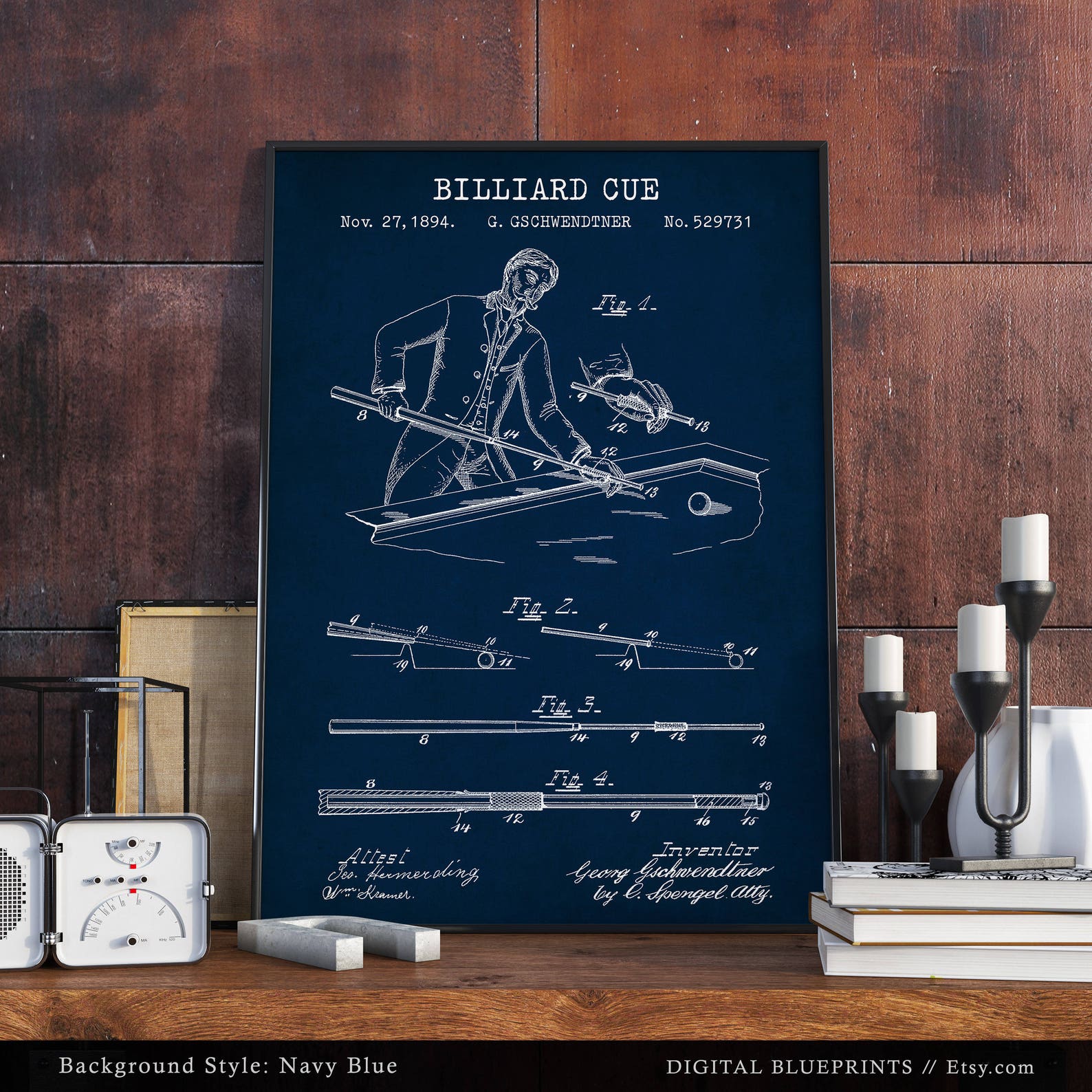 Billiards Patent Prints Billiard Cue Blueprint Art Billiard - Etsy