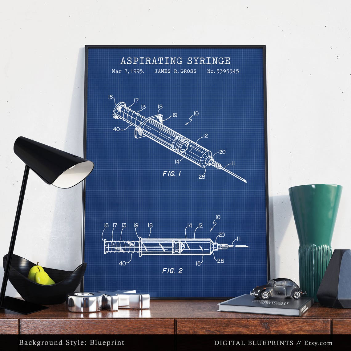 Syringe Patent Poster, Medical Art Print, Medical Student Gifts ...
