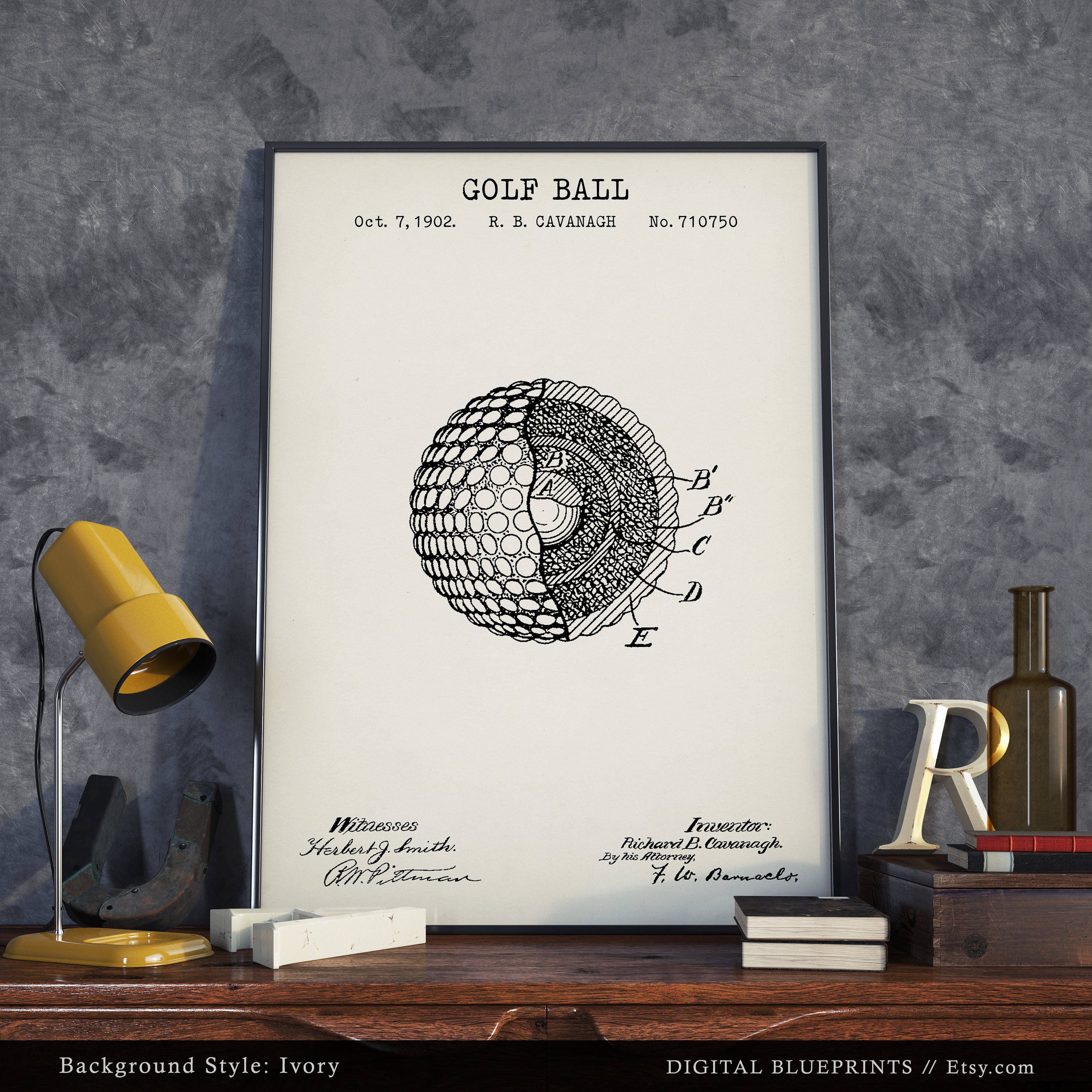 Golf Patent Prints Fine Art Print Golf Ball Blueprint Art | Etsy