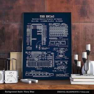 ENIAC First Programmable Computer Patent Print, Technology Art, Geek ...