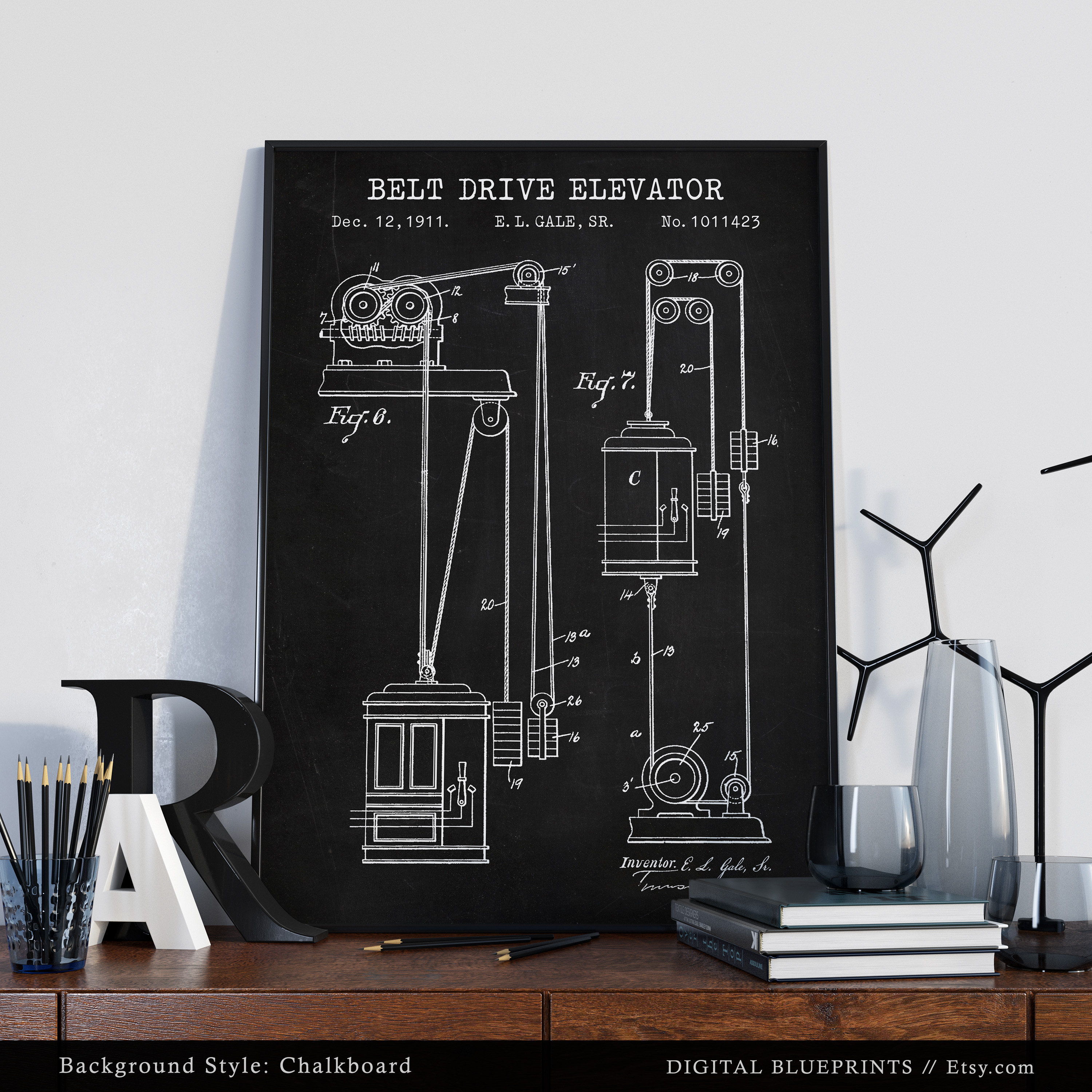 Elevator Patent Print Vintage Elevator Blueprint Lift - Etsy
