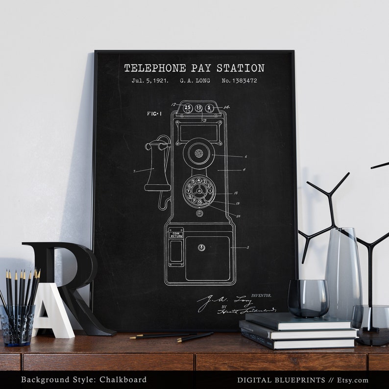 Telephone Pay Station Patent Print Vintage Telephone Poster - Etsy